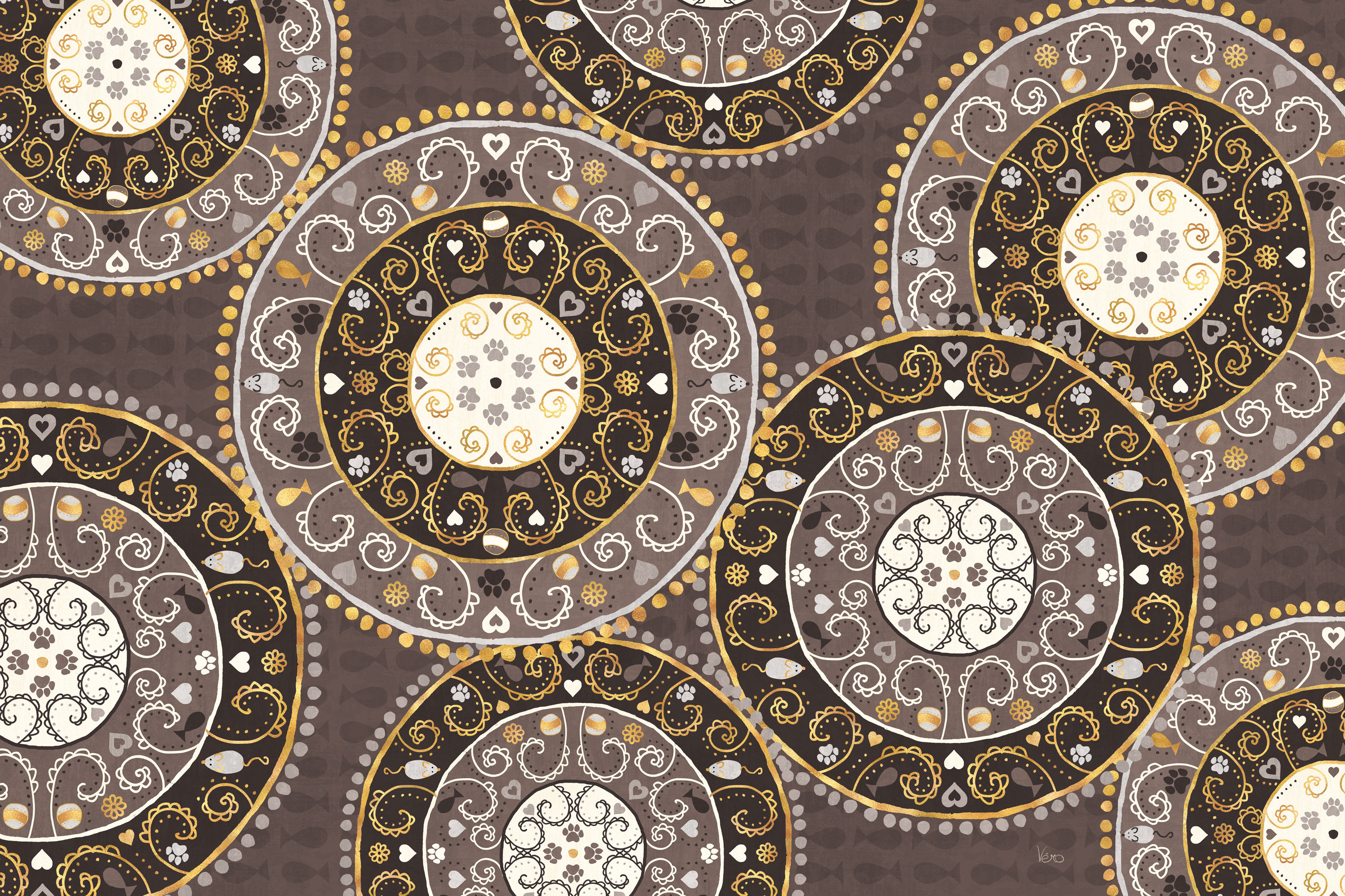 WayArt Otomi Cats VI Framed by Veronique Charron Print | Wayfair