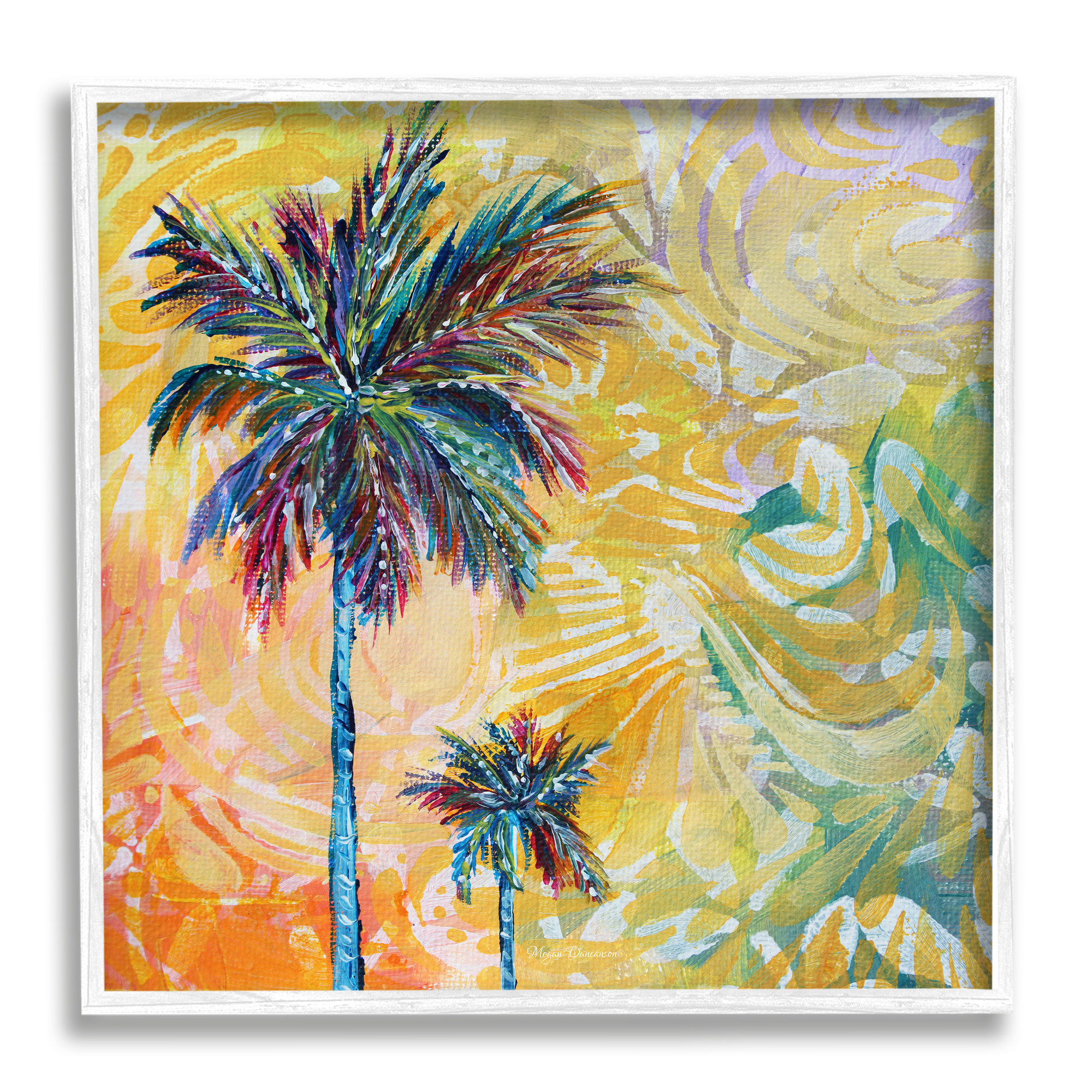 Bay Isle Home™ Modern Patterned Palm Trees Framed Giclee Art Design By ...