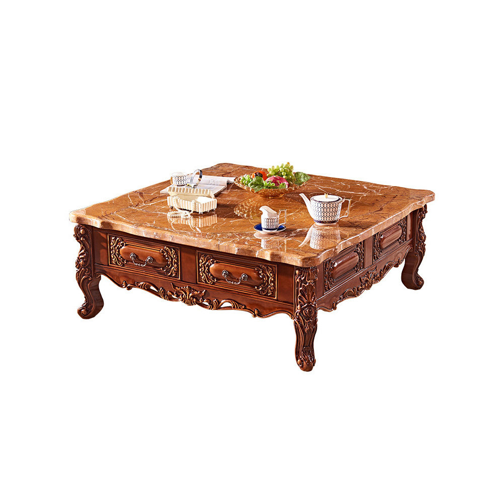 Romero European style solid wood marble coffee table | Wayfair