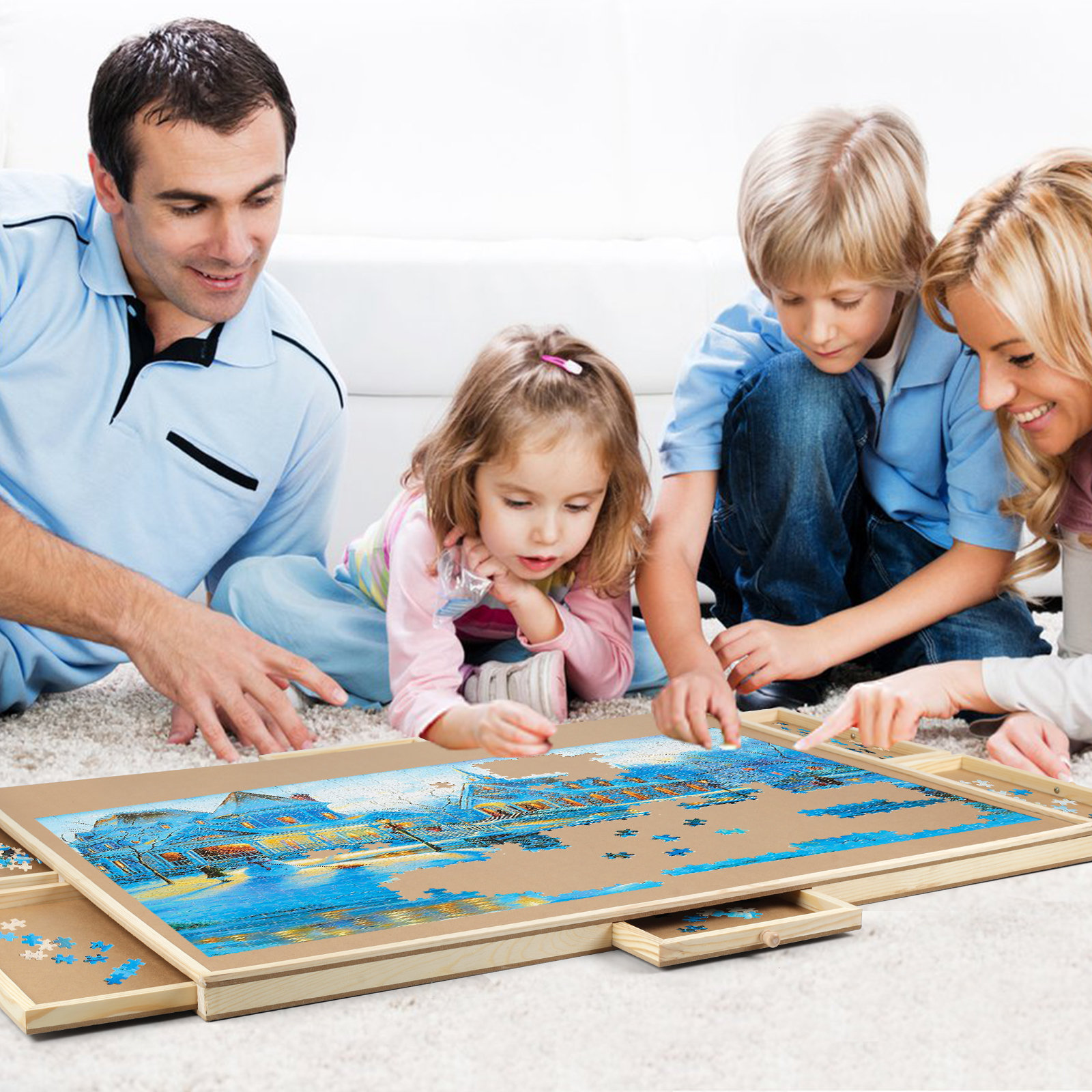 Mean yeah 1500 Piece Rotating Puzzle Board with Drawers and Cover,27 ...