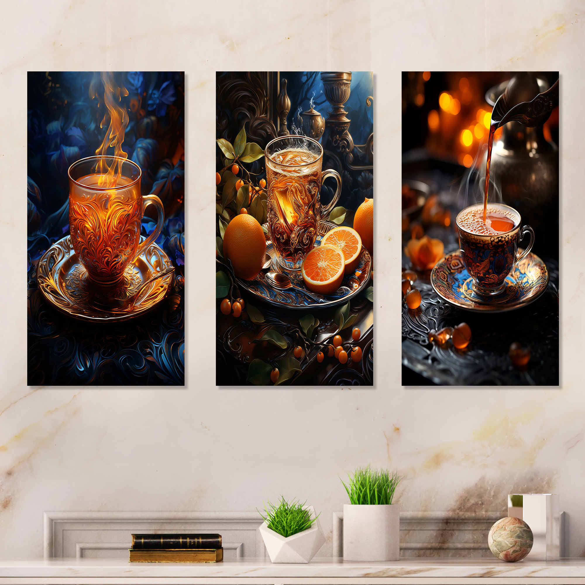 Lark Manor Turkish Coffee Twilight - Coffee Metal Wall Art Set Of 3 ...