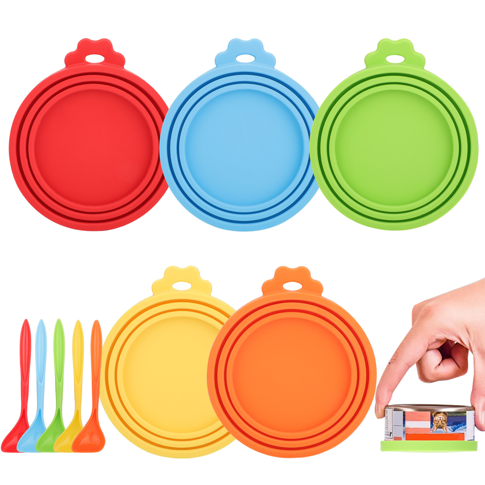 CELECTIGO 5-Piece Silicone Can Lids Covers | Wayfair