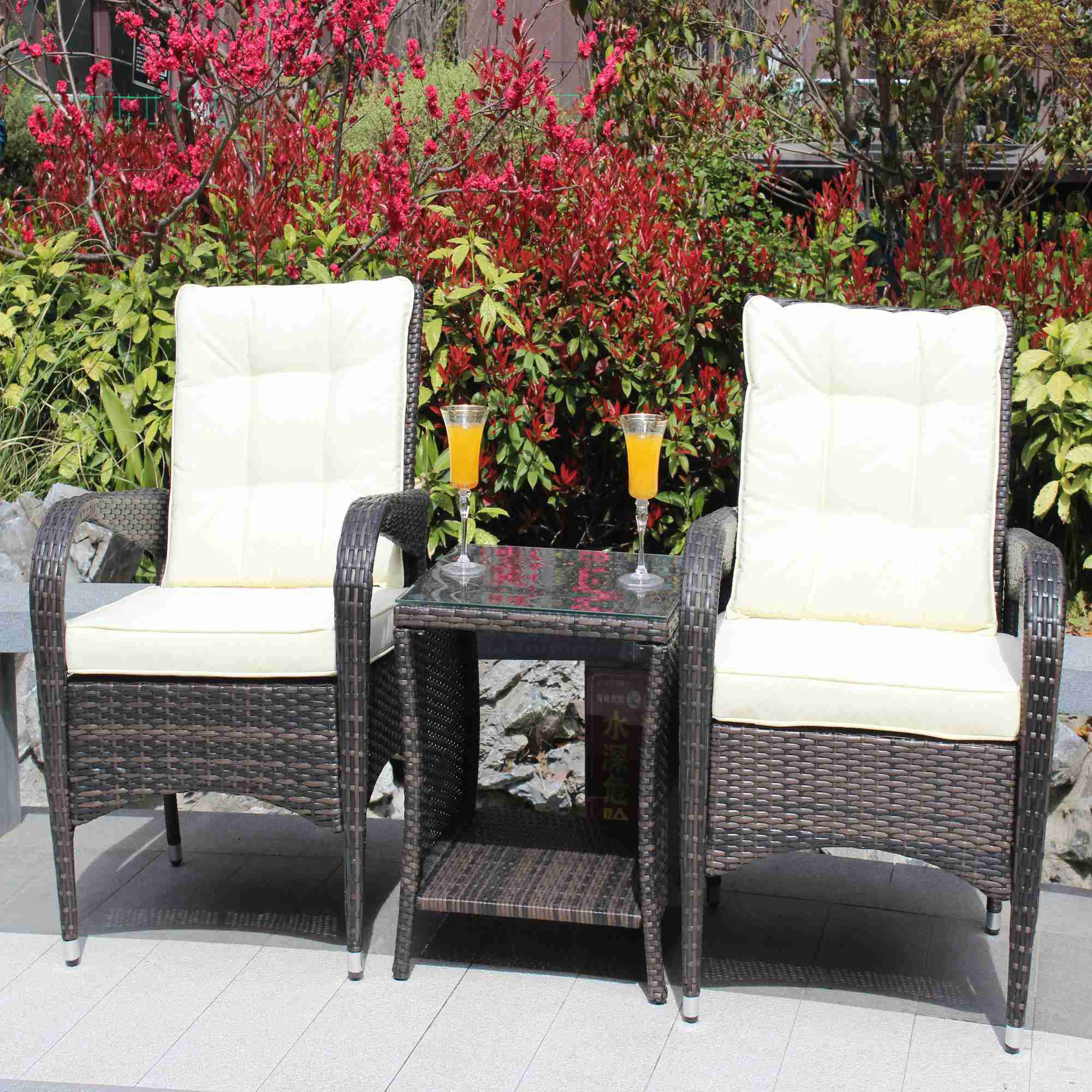 Winston Porter Outdoor patio Furniture sets 3 piece Conversation set ...