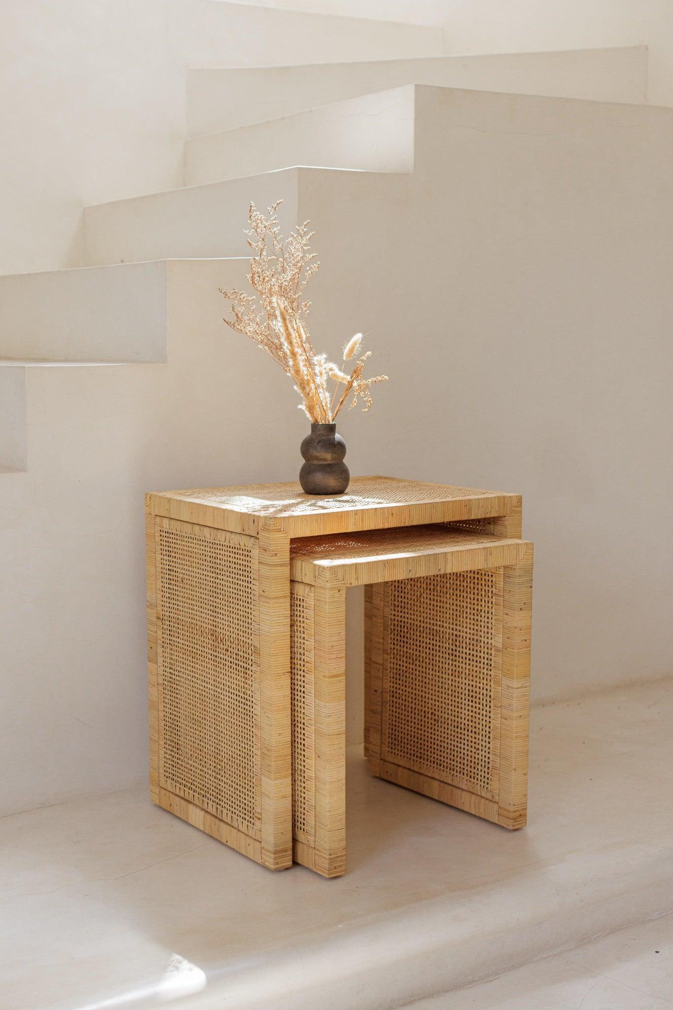 Zaara's Market Bali Rattan Nesting Tables - Natural | Wayfair