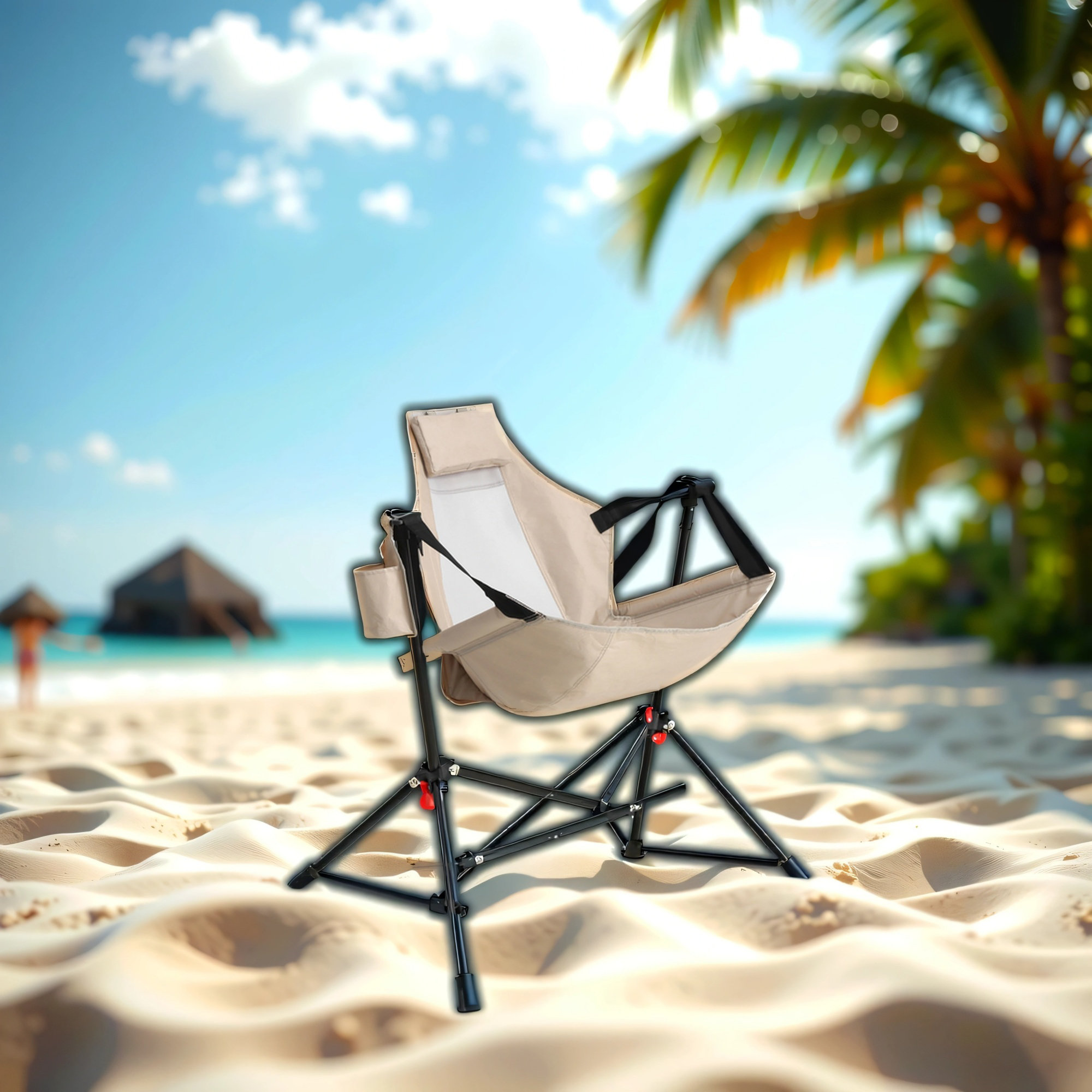 Hokku Designs Folding Portable Rocking Chair Aluminum Alloy Adjustable ...