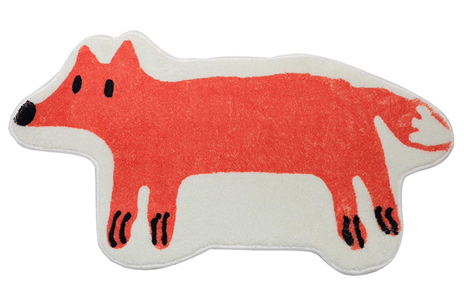 Redwood Rover Orange Fox Shape Animal Design Small Area Rug Soft Non ...