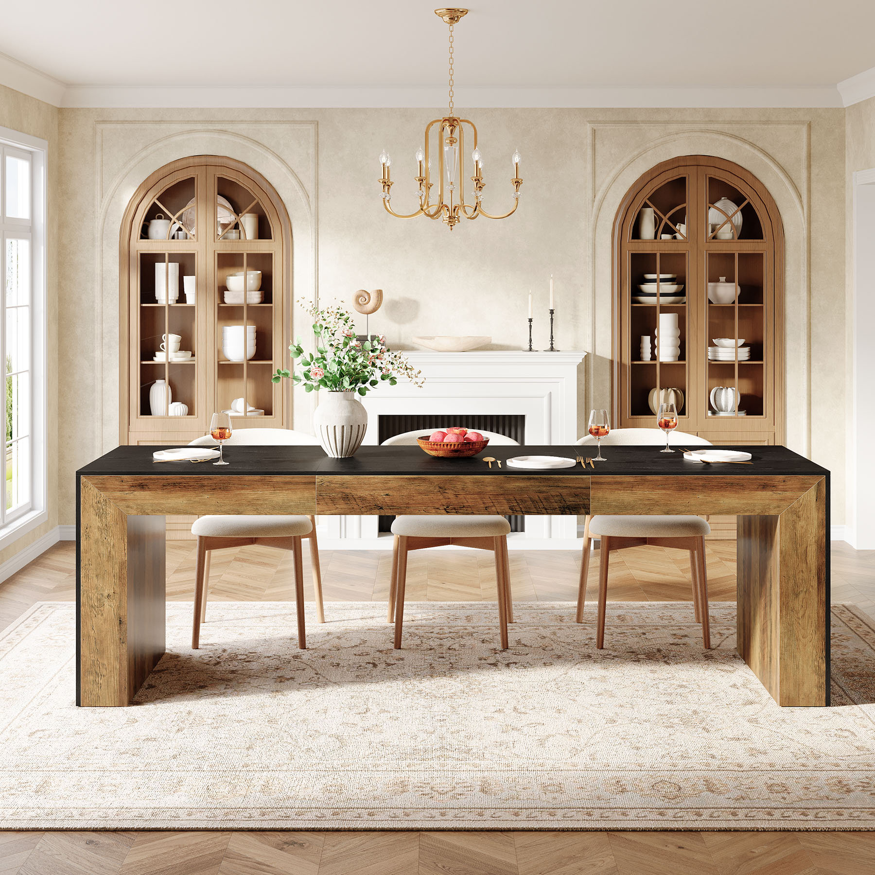 Millwood Pines 86.6-Inch Extra Long Dining Table | Wayfair