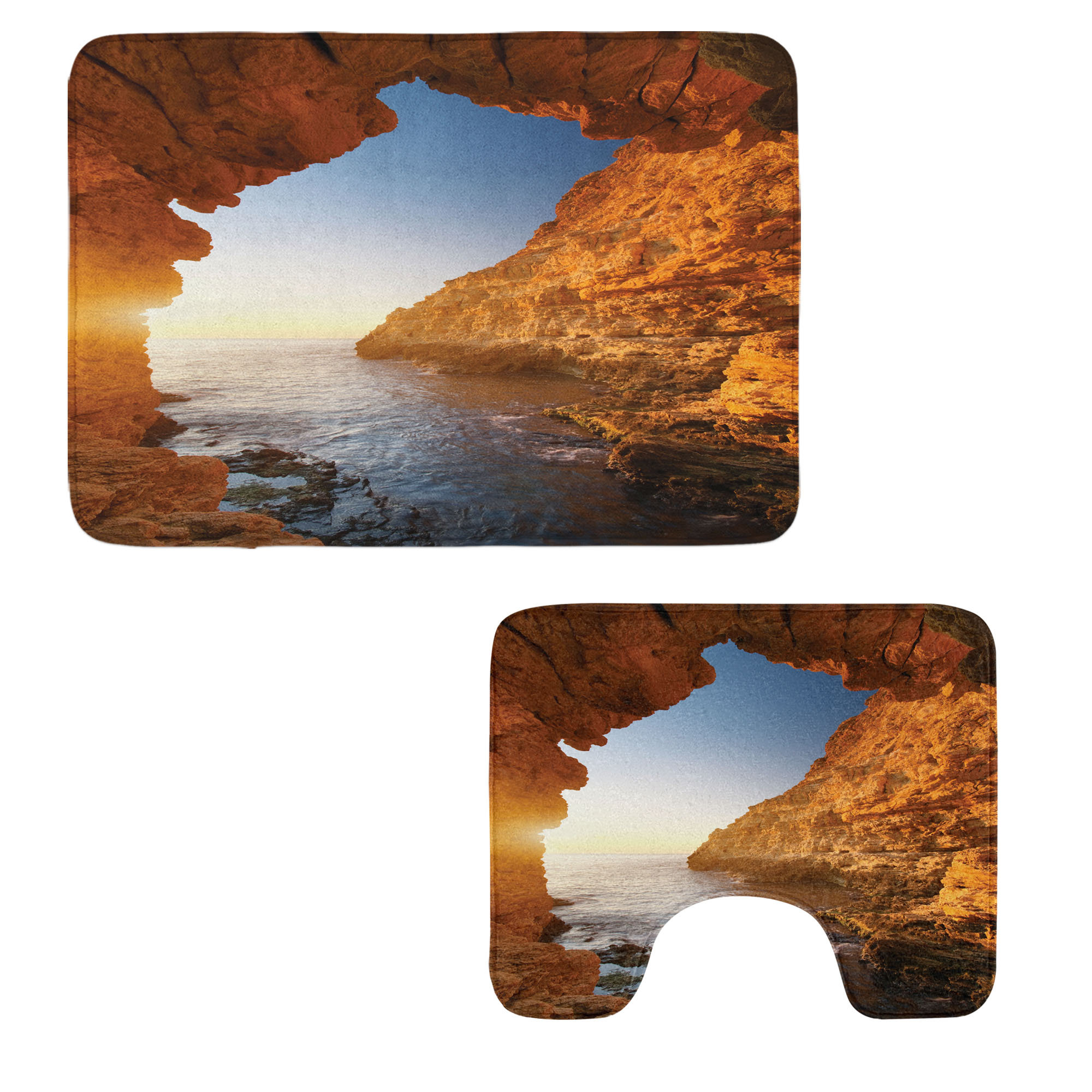 East Urban Home Ocean Bathroom Rug Set 2 Pieces Rectangle & Contour ...