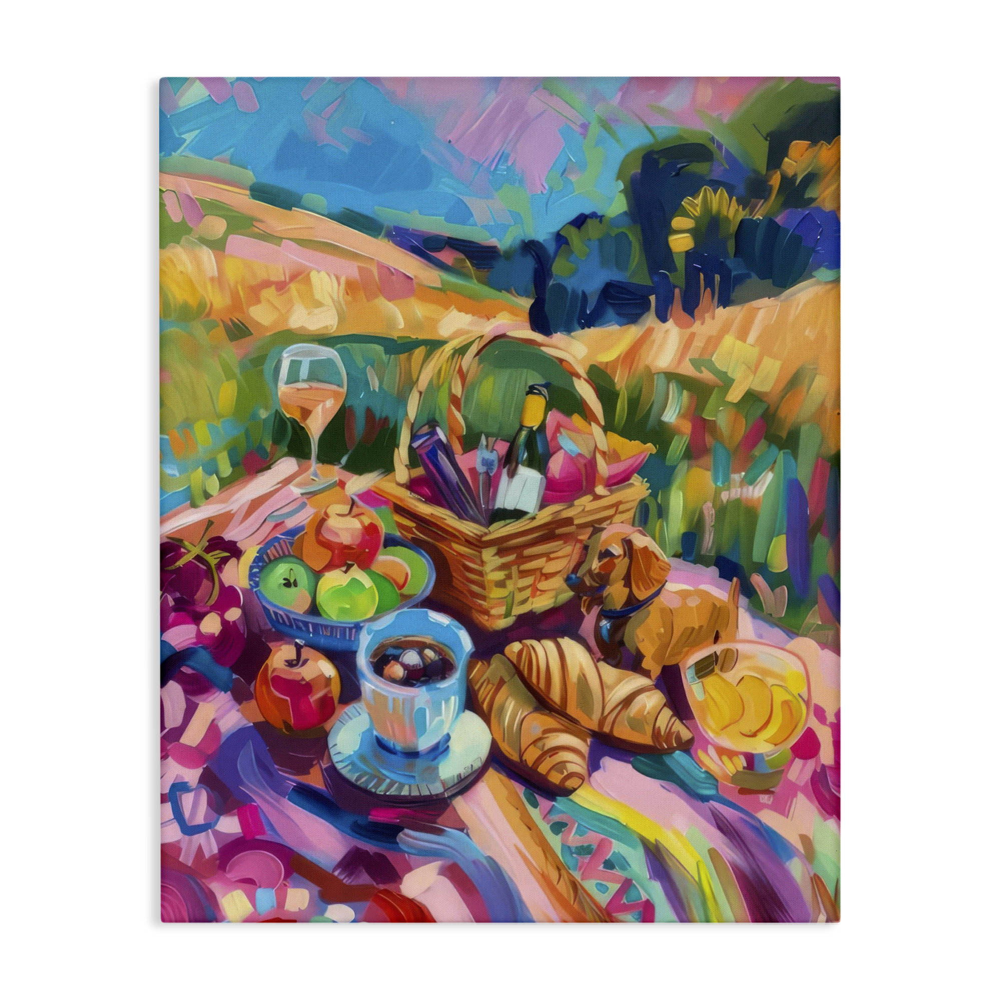 Dakota Fields Bright Impressionist Picnic Canvas Wall Art by LSR Design ...
