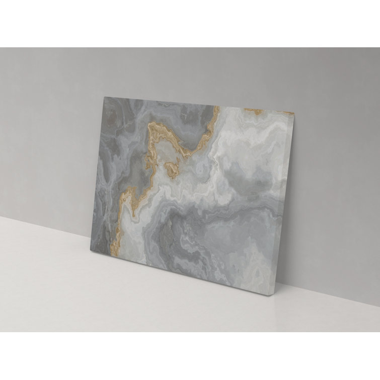 Metro Lane Grey Marble - Wrapped Canvas Painting | Wayfair.co.uk