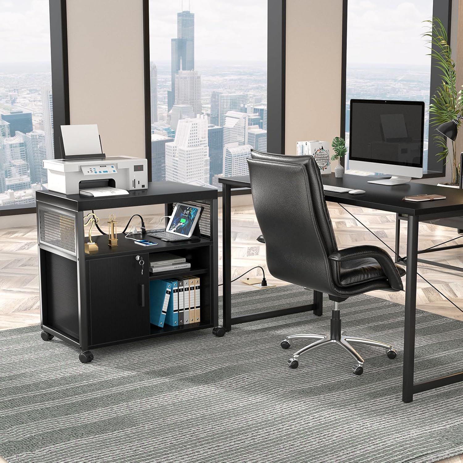 17 Stories Rolling File Cabinet Lateral Office Filing Cabinets With ...