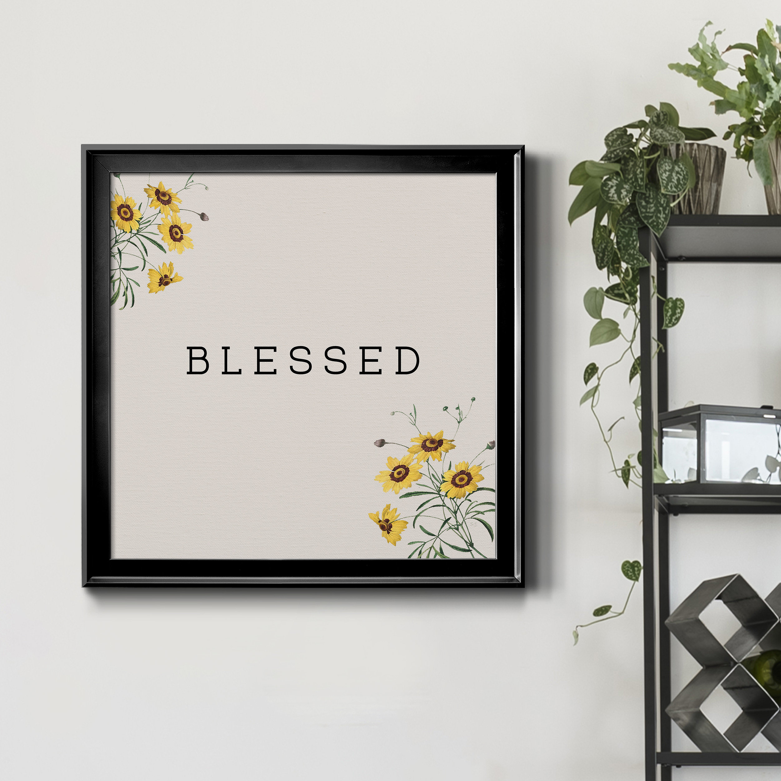 Trinx Blessed - Picture Frame Textual Art on Canvas | Wayfair