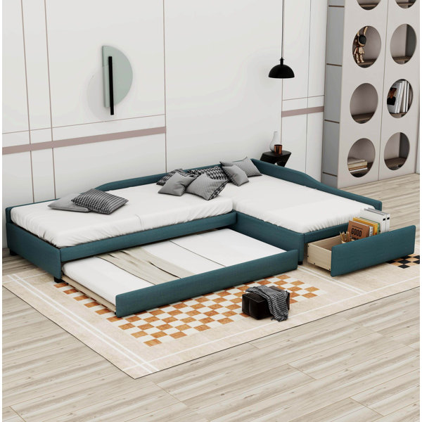 Latitude Run® Upholstered Double Twin Size Daybed | Wayfair