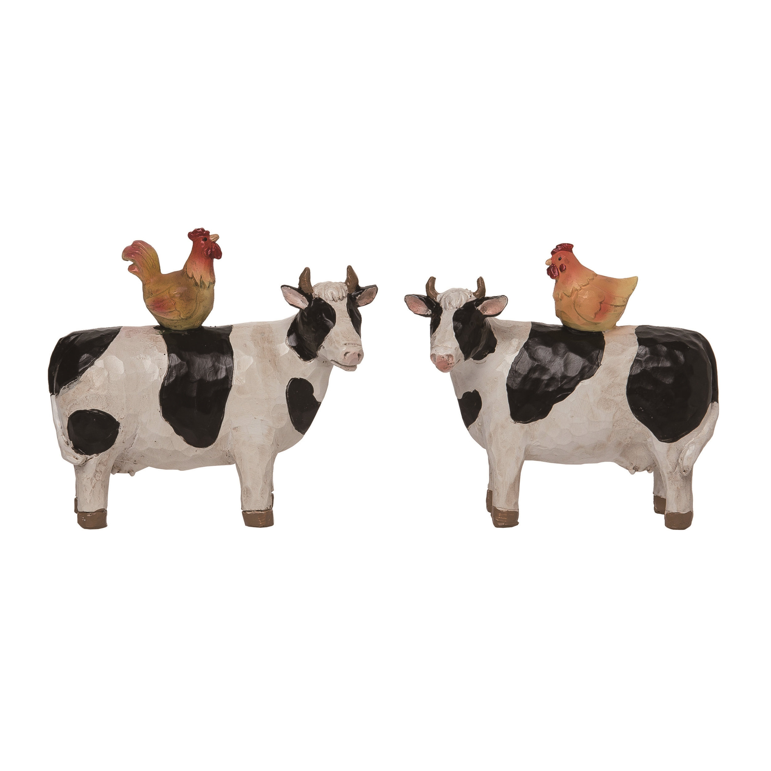 August Grove® Resin Cow & Chicken Figurine Set of 2 Spring Home ...