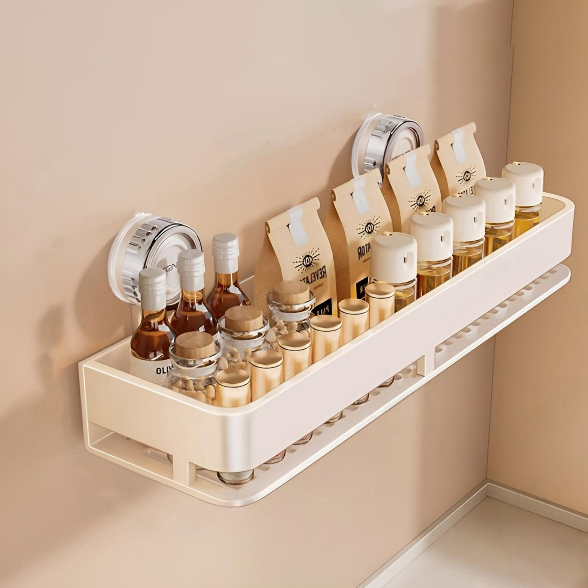 Latitude Run® Strong Suction Cup Storage Rack, Draining Bathroom ...