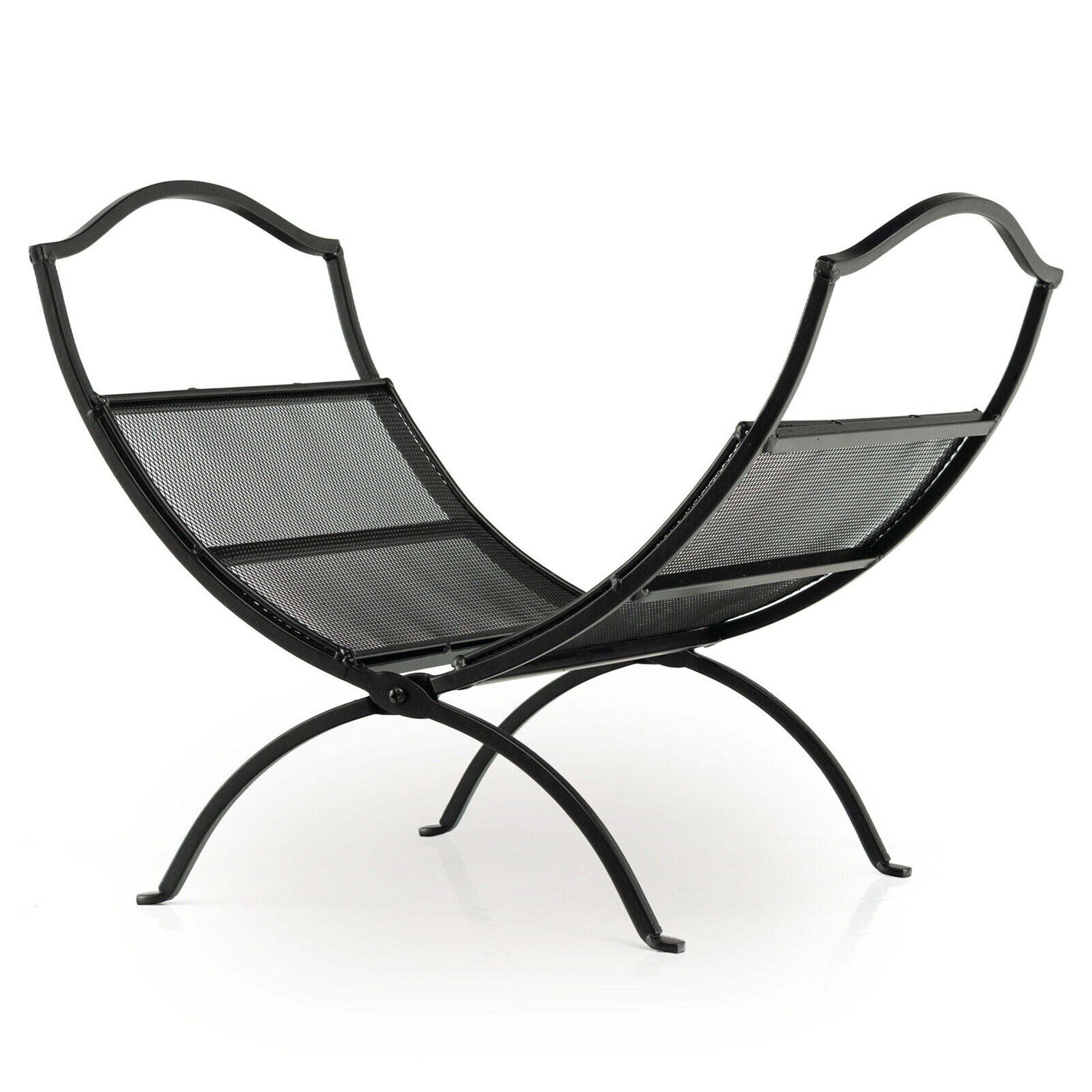 Winston Porter Fireplace Log Holder Folding Firewood Rack Storage Heavy ...