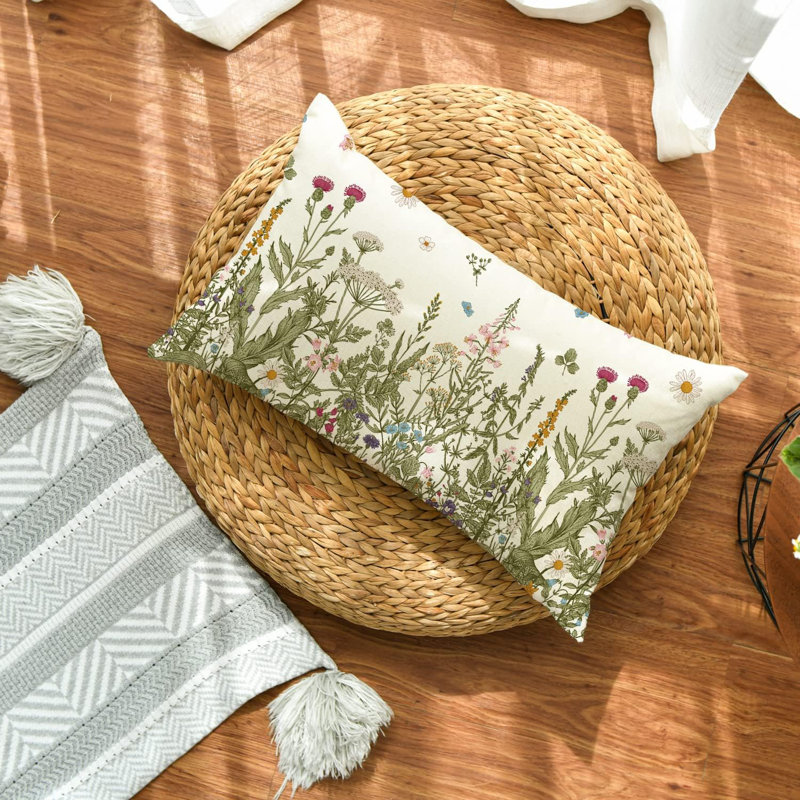 NEUTRALPOSTURE Wildflowers Spring Throw Pillow Cover, 12 X 20 Inch ...