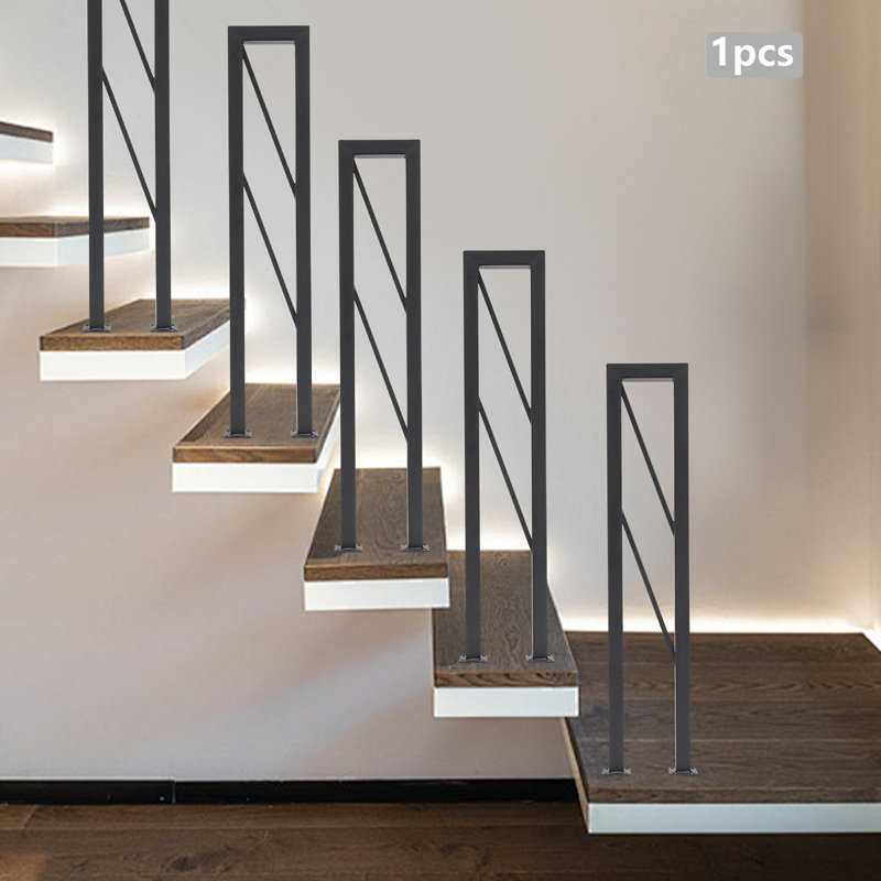 DENFER U-Shaped Metal Stair Handrail Decorative Railing For Stairs ...