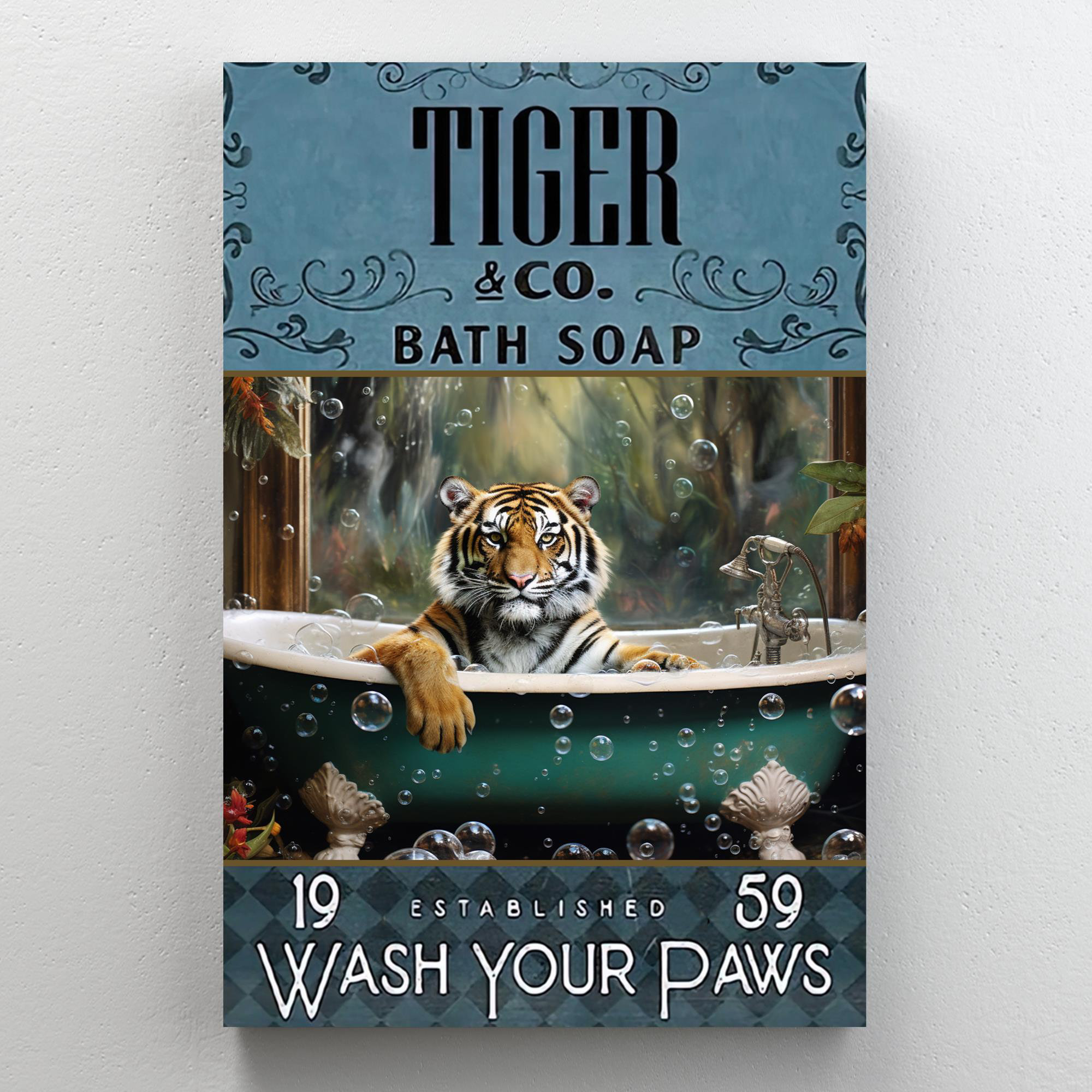 Trinx Tiger Bath Soap - 1 Piece Rectangle Graphic Art Print On Wrapped ...