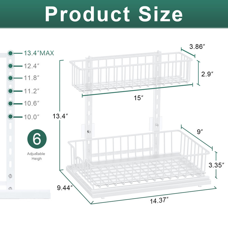 Rebrilliant 2 Pack Cothern Stainless Steel Cabinet Shelving Rack | Wayfair