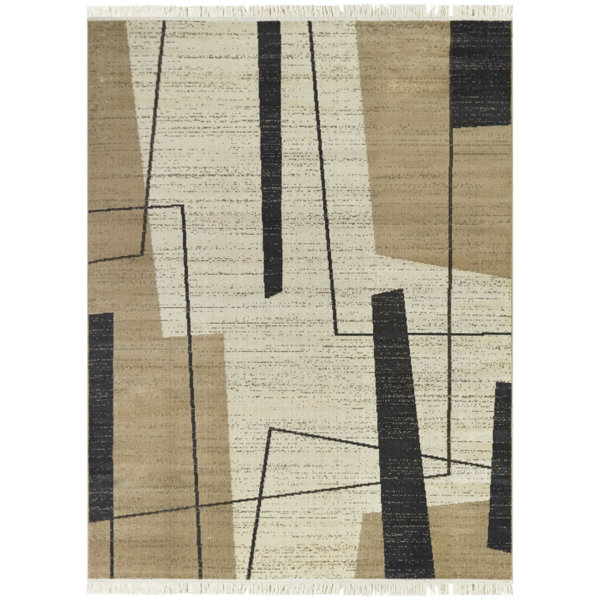 Dakota Fields Boushra Cream/Beige/Black Rug | Wayfair