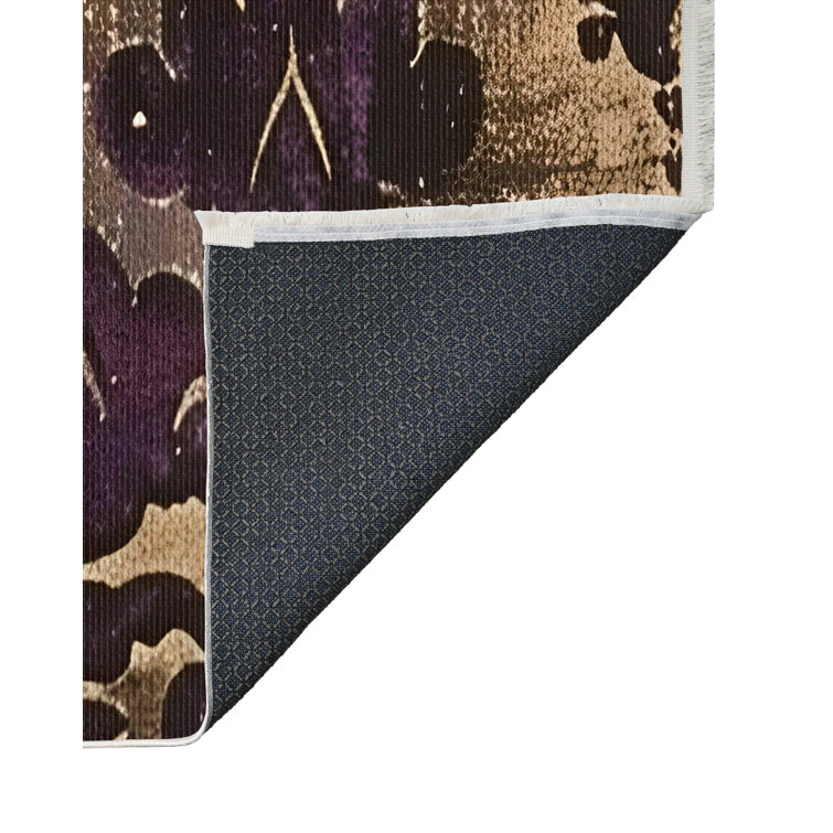 Lark Manor Wolfe Damask Machine Printed Machine Woven Area Rug ...