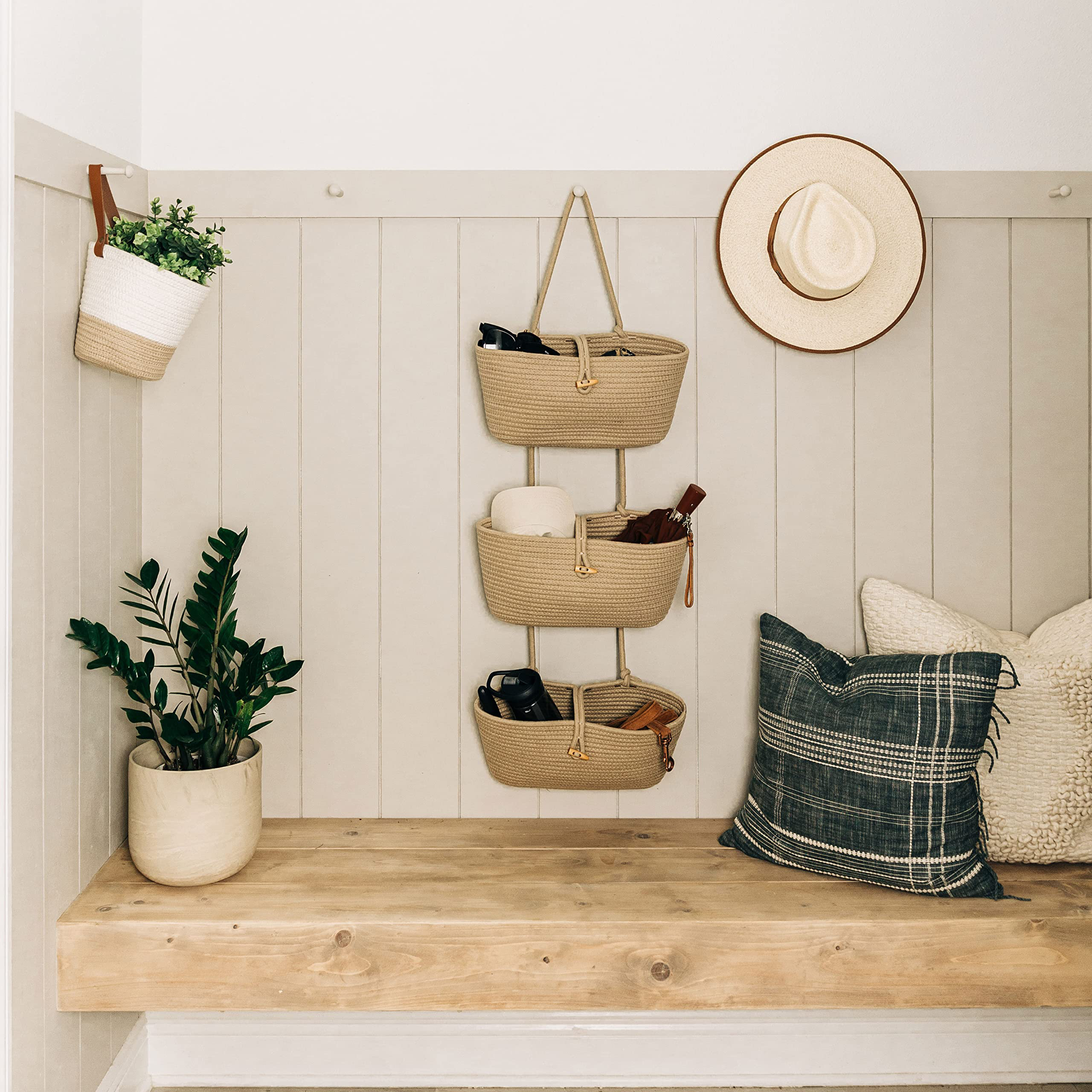 Latitude Run® 3-Layer Wall-Mounted Storage Basket, Hanging Storage ...