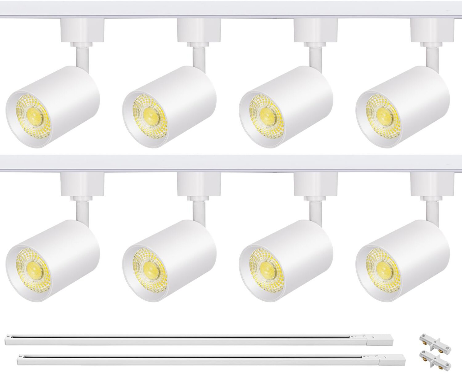 COHLU 8-Light LED Track Lighting Kit with 6.6FT H Type Track Rails ...
