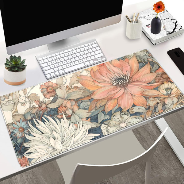 Darby Home Co Angeliah Floral Desk Mat Boho Aesthetic Flower Desk Matt ...