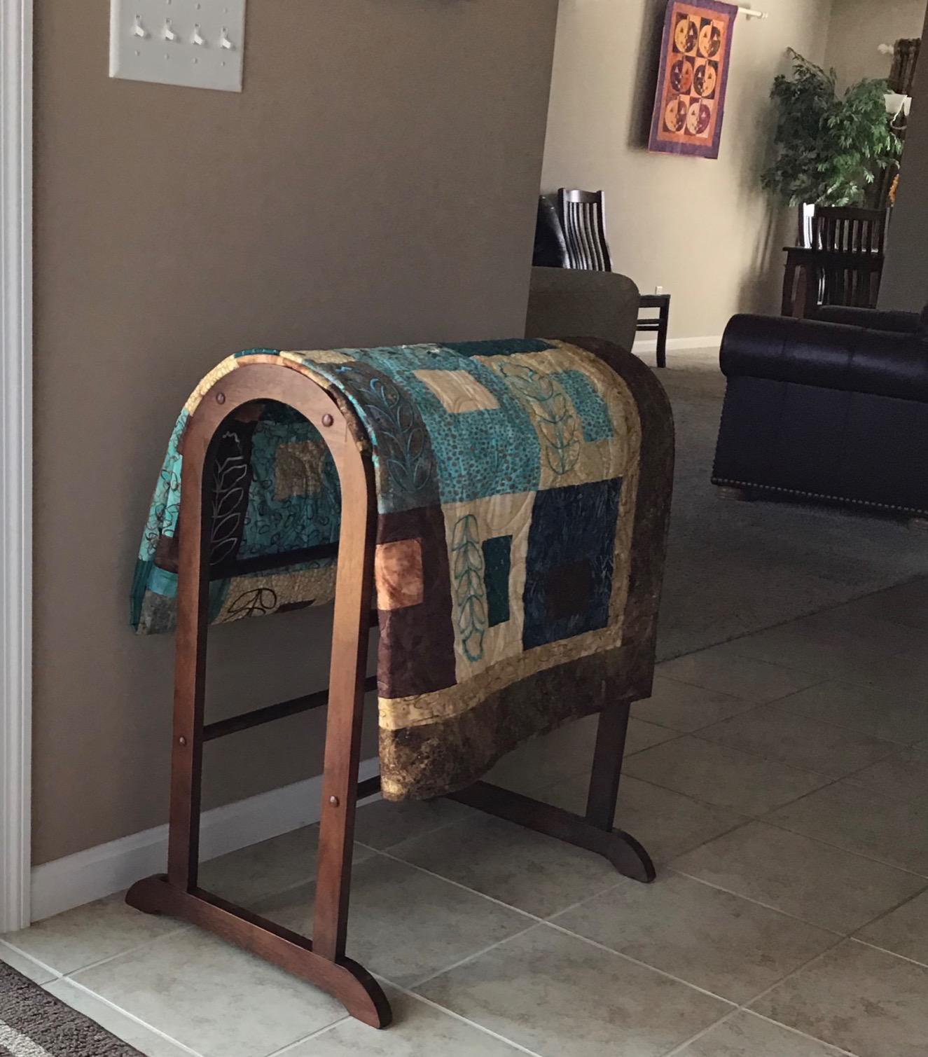 Red Barrel Studio® Wood Quilt Rack With 6 Rungs, Storage Stand,Antique ...