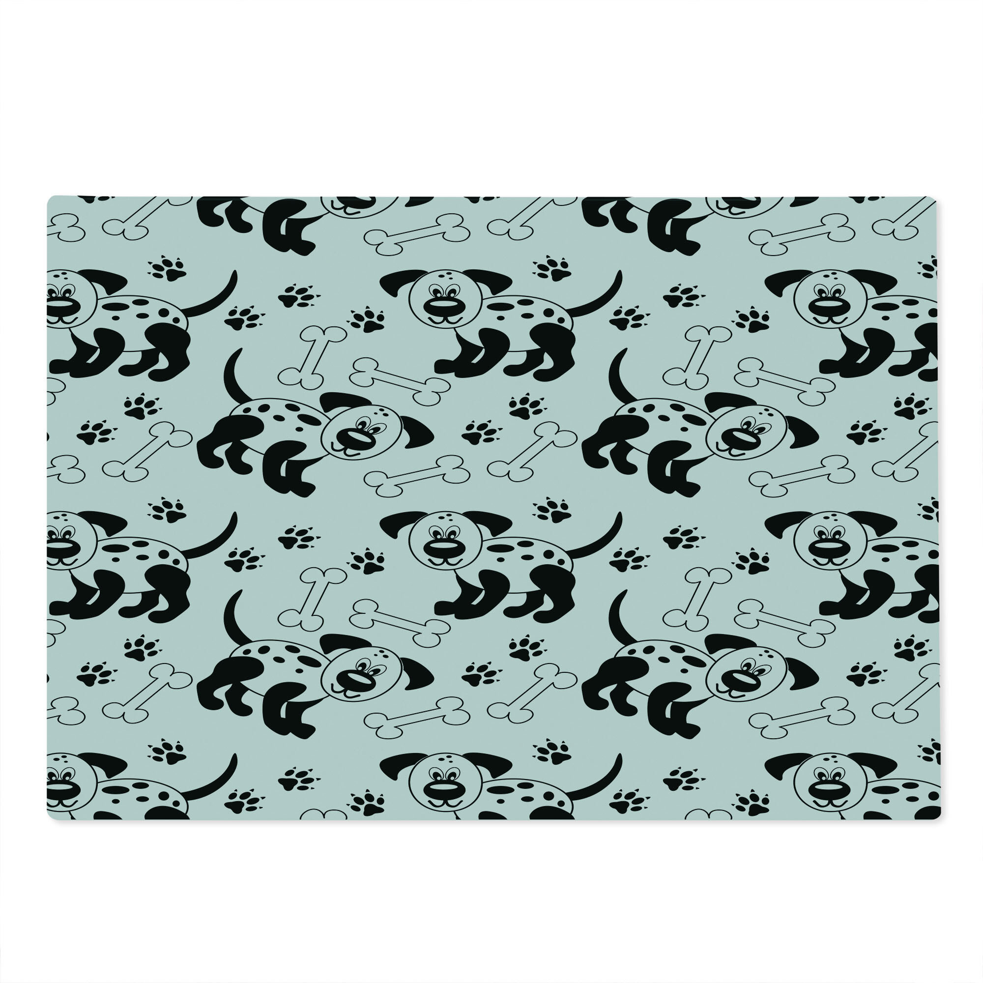 Ambesonne Bones Cutting Board Large Size Monochrome Puppy and Paws ...