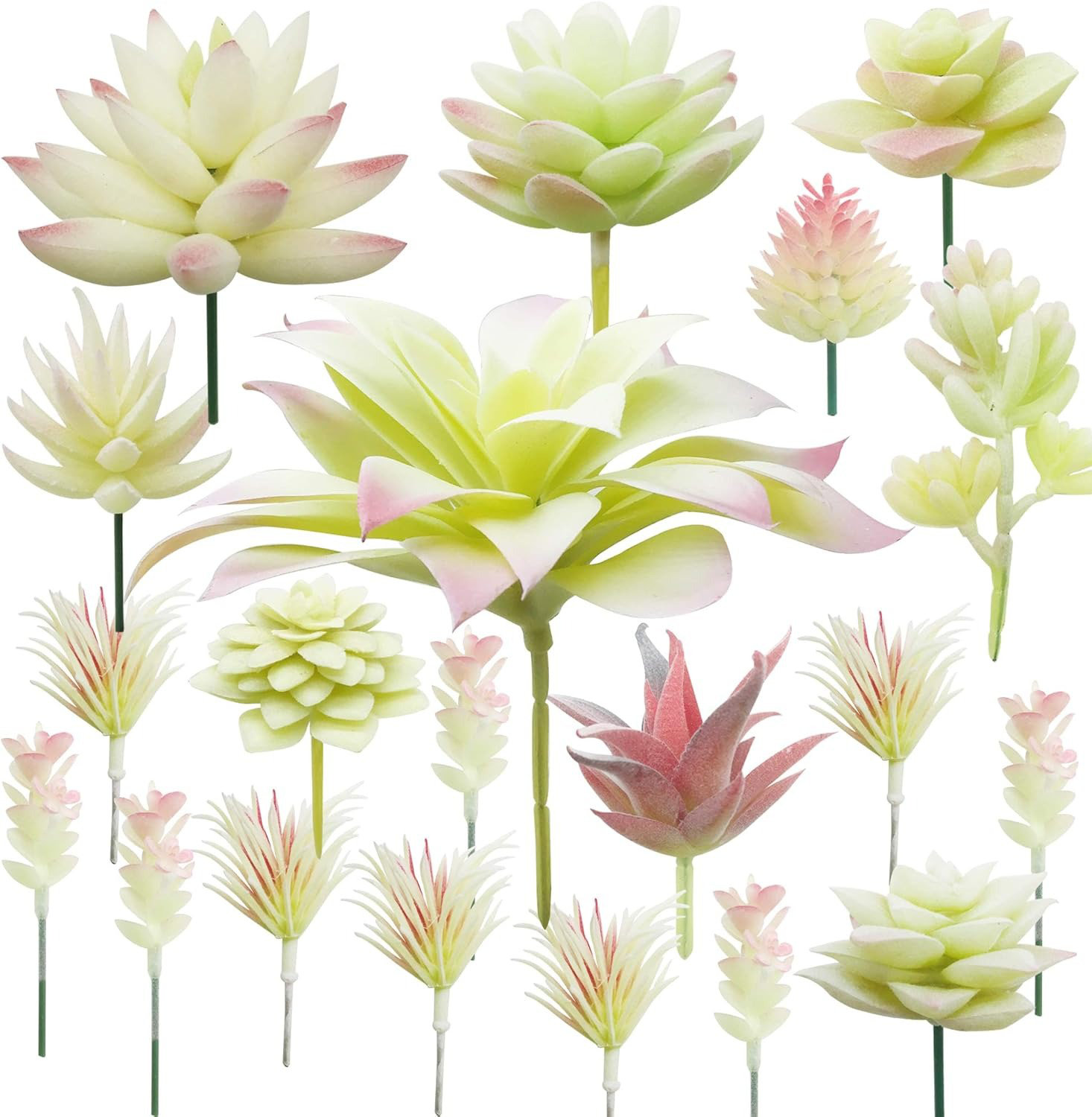 Dakota Fields 20-piece Creamy White Style 12 Artificial Succulent Picks ...