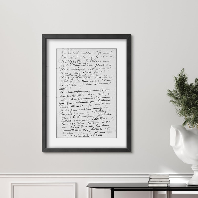 wall26 Vintage Handwritten Script Framed On Paper Print | Wayfair