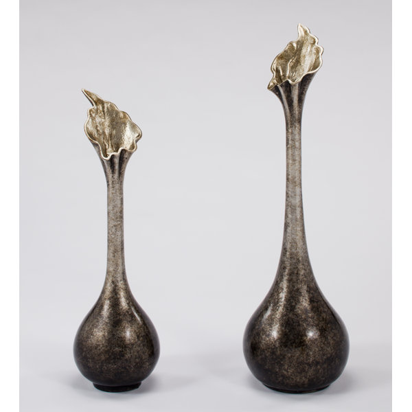 Artmax Gold/Gray 30" Resin Floor Vase | Wayfair