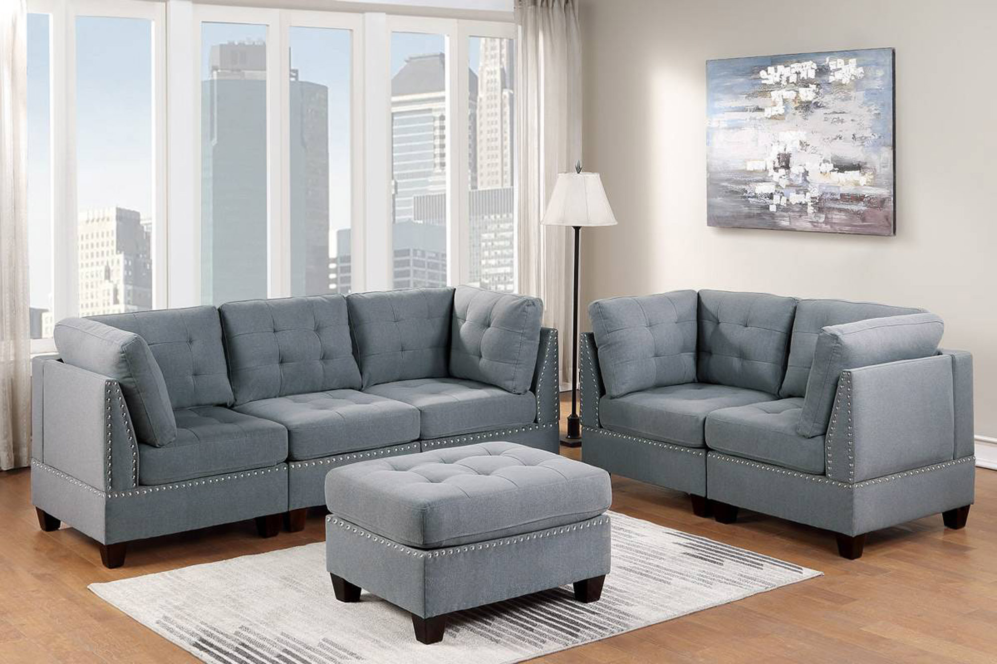 Hokku Designs Modular Sofa Set 6Pc Set Living Room Furniture Sofa ...