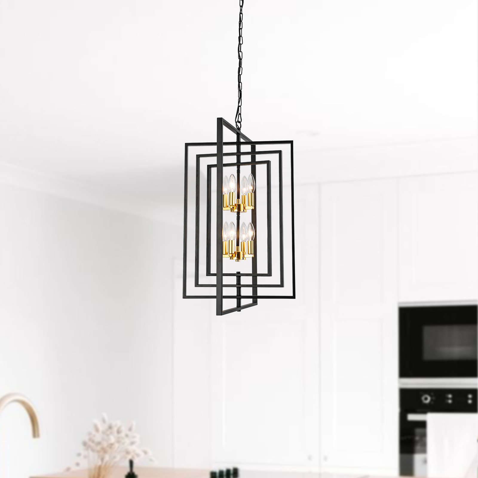 Corrigan Studio® Atavion 8-Light Lantern Square / Rectangle Chandelier ...