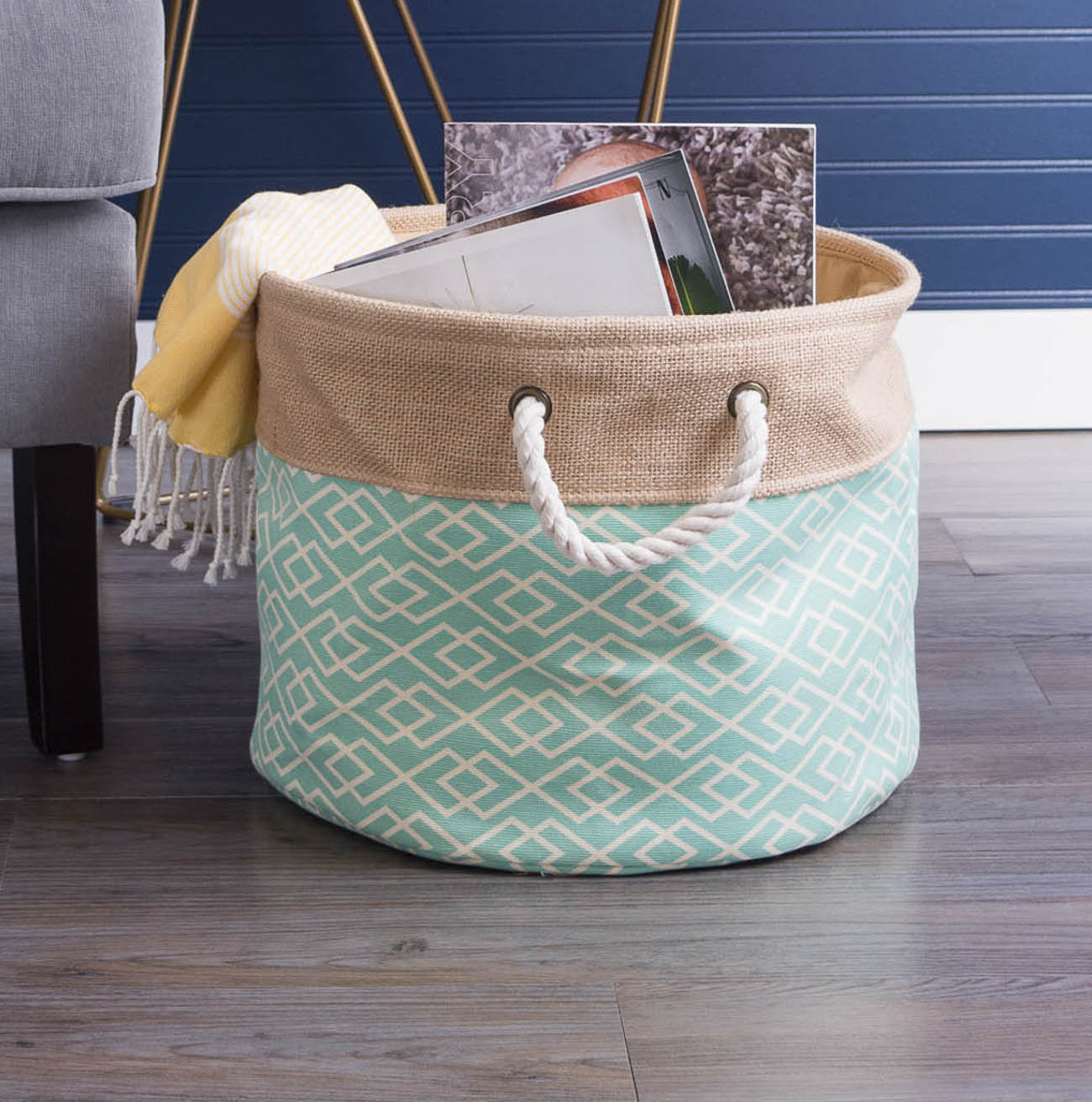 Foundry Select Easingwold Diamond Burlap Fabric Bin & Reviews | Wayfair