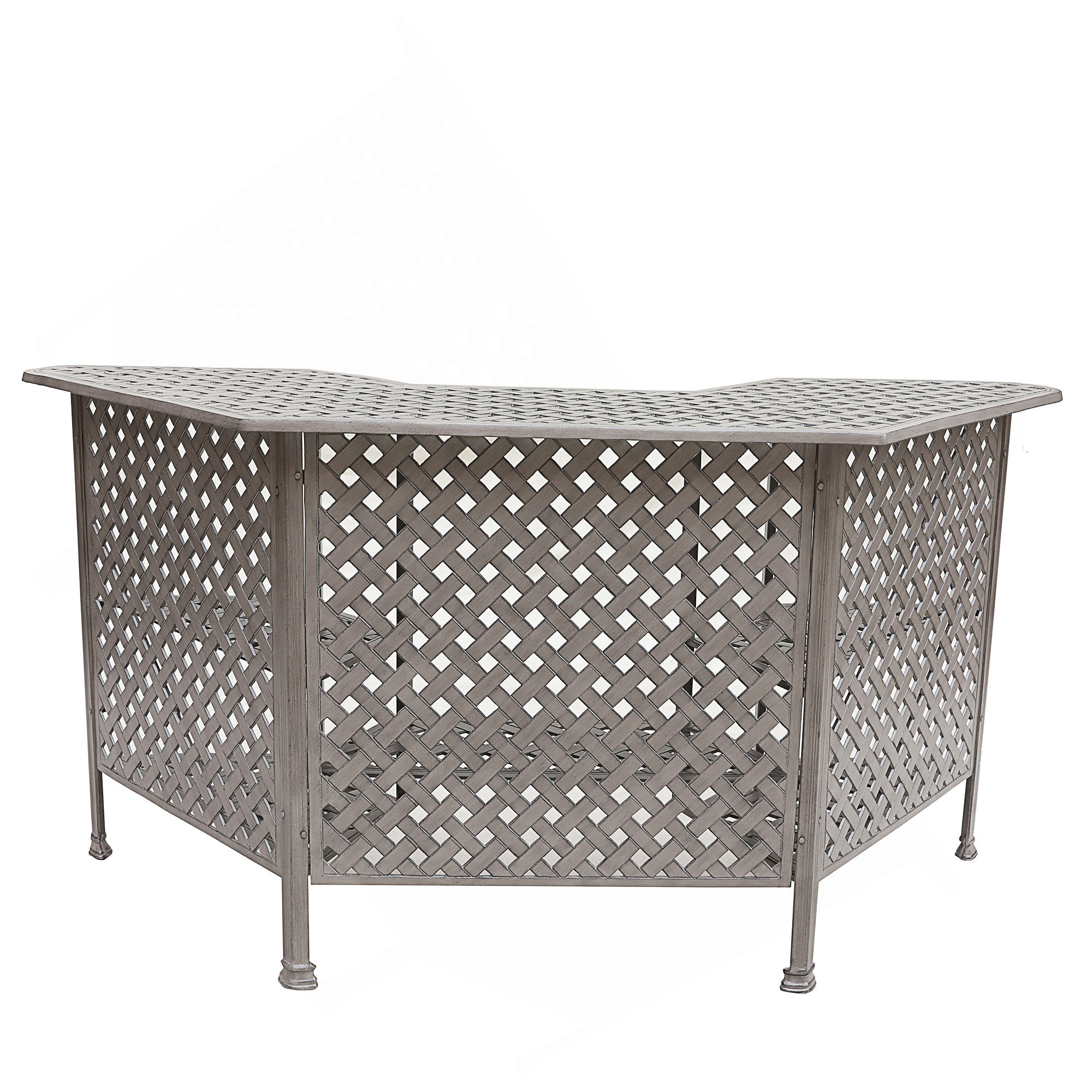 Hokku Designs Cast Alumnim Weave Pattern Party Bar Table A | Wayfair