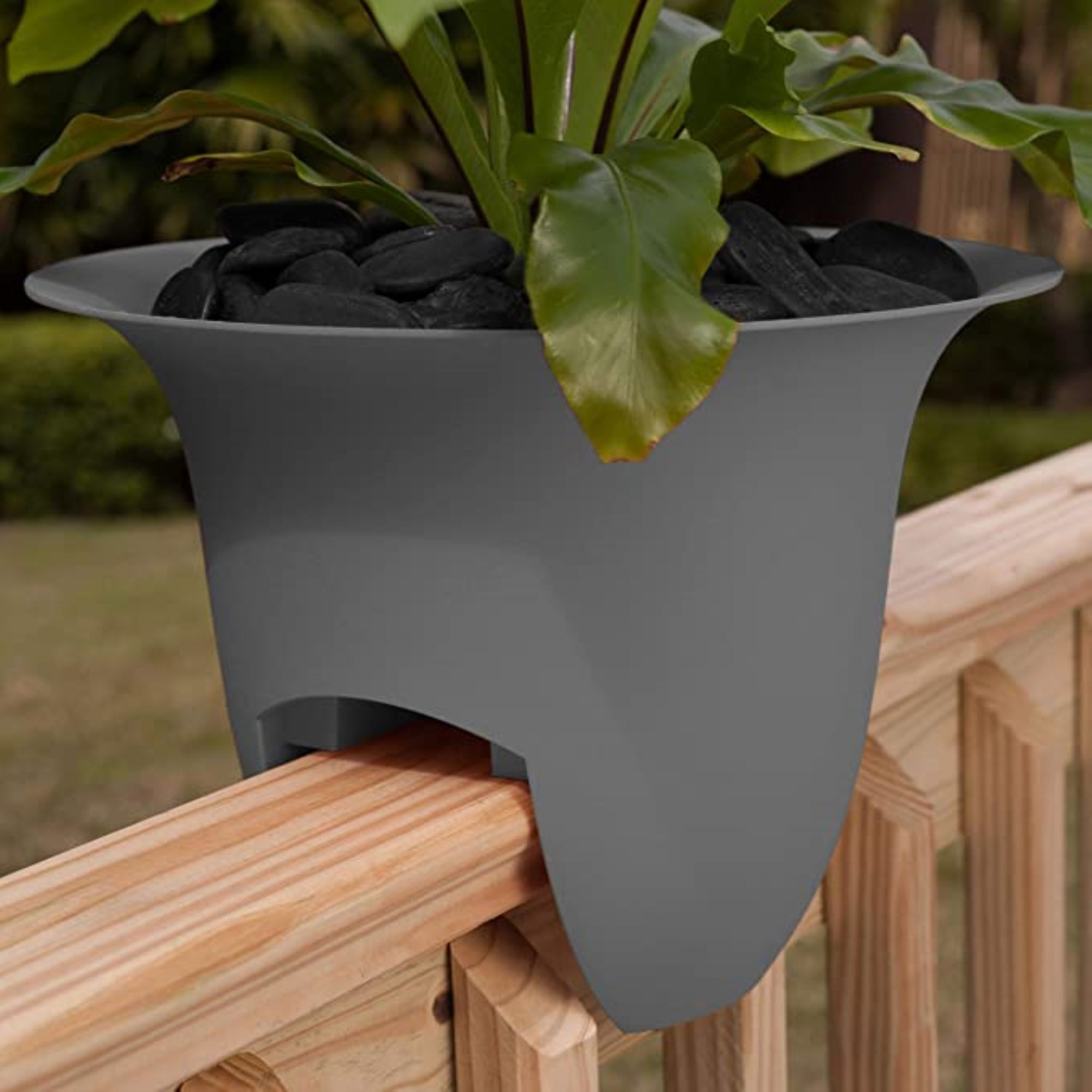 Wrought Studio™ Amorette Deck Plastic Rail Planter "& Reviews" | Wayfair