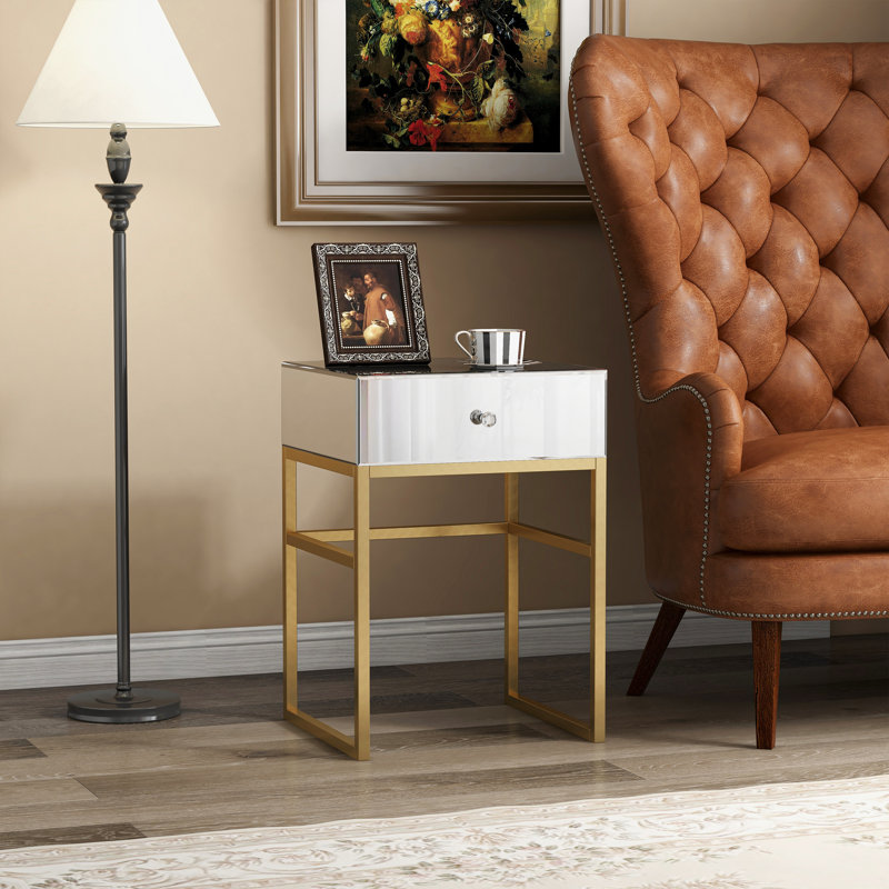 Mercer41 Toby 25" Tall Modern Mirrored End Table & Reviews | Wayfair