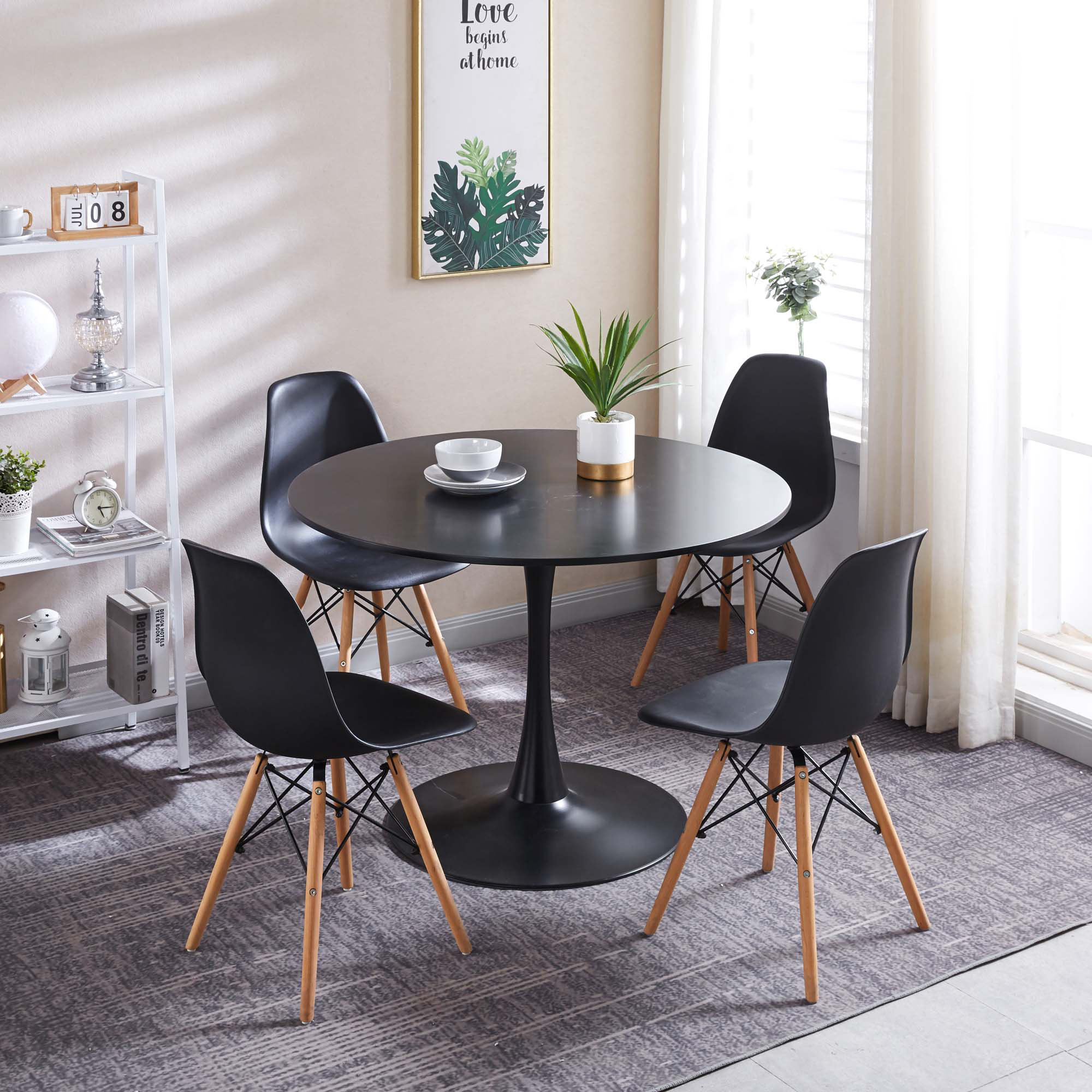 George Oliver 5 Pieces Dining Set,Table Metal Leg Mid-Century Dining ...