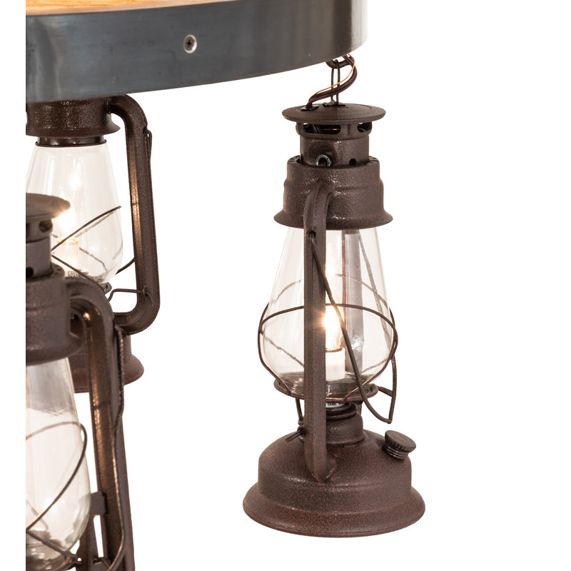 Longshore Tides Aquia 6 - Light Lantern Wagon Wheel Chandelier | Wayfair