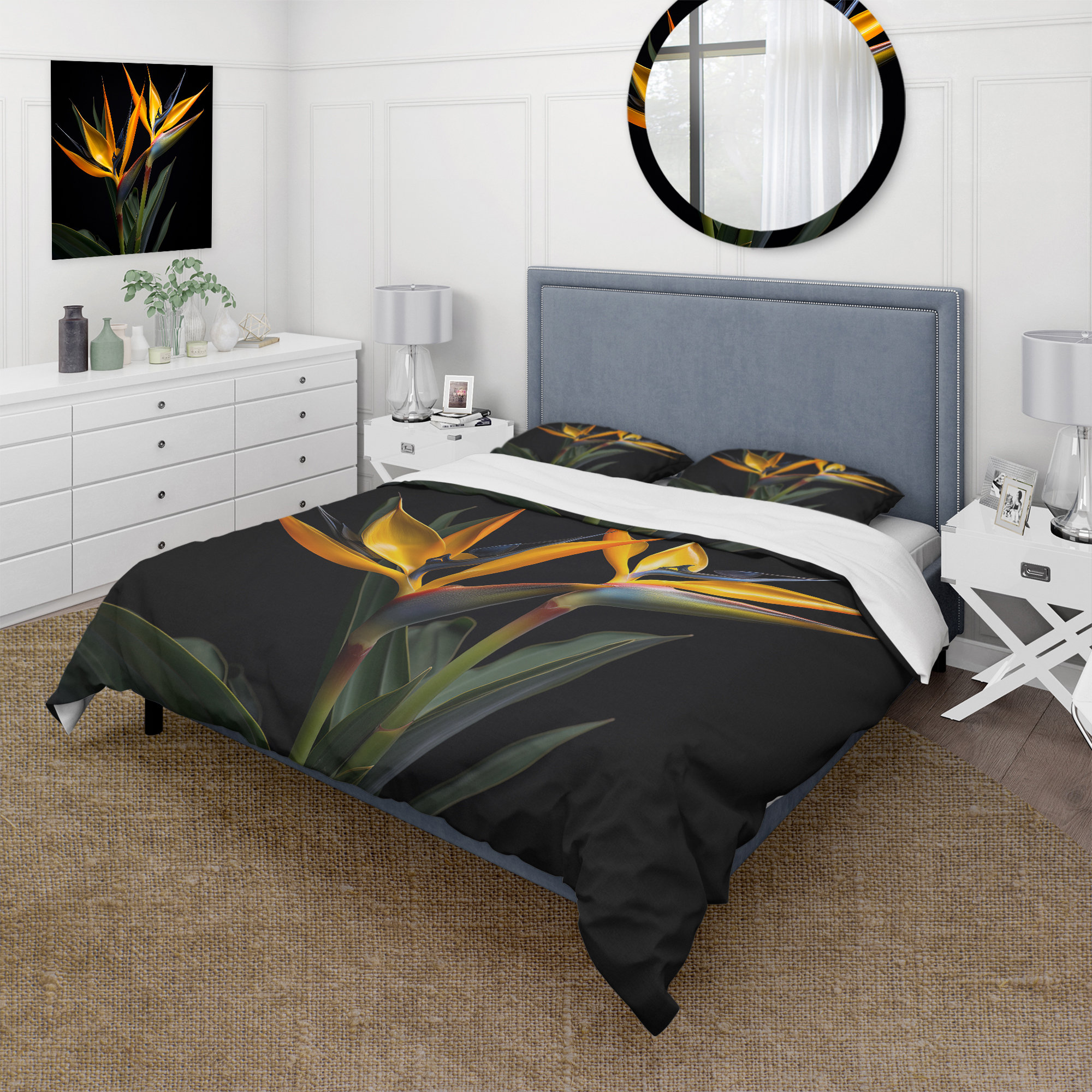 Design Art Birds Of Paradise Flowers I BeddingMicrofiber / Polyester ...