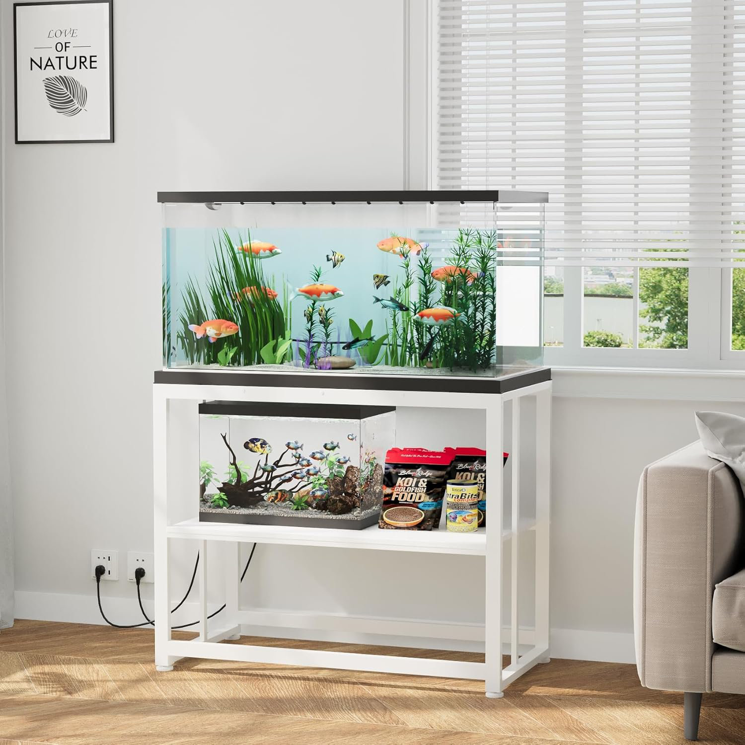 Archie & Oscar™ 40-50 Gallon Fish Tank Stand , Metal Aquarium Stand ...