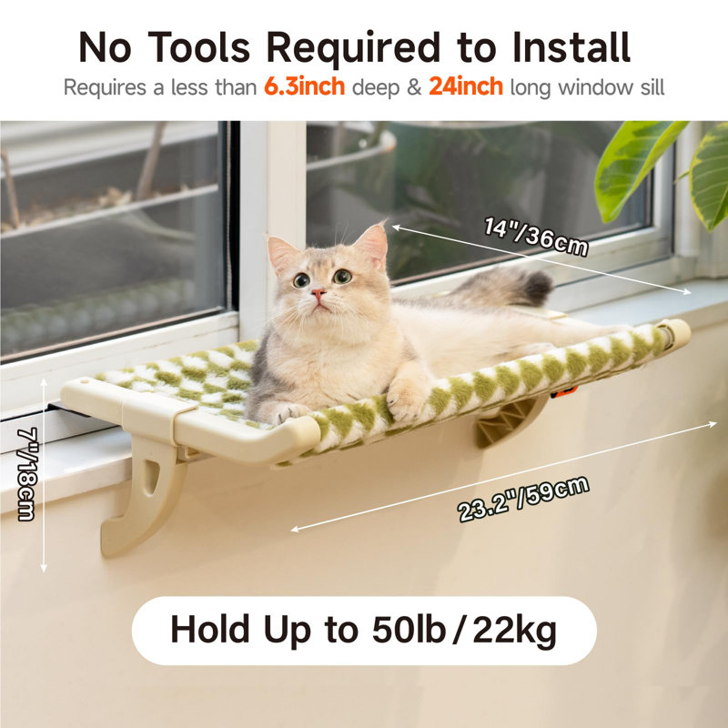 Tucker Murphy Pet™ Adjustable Cat Window Sill Perch with Removable ...