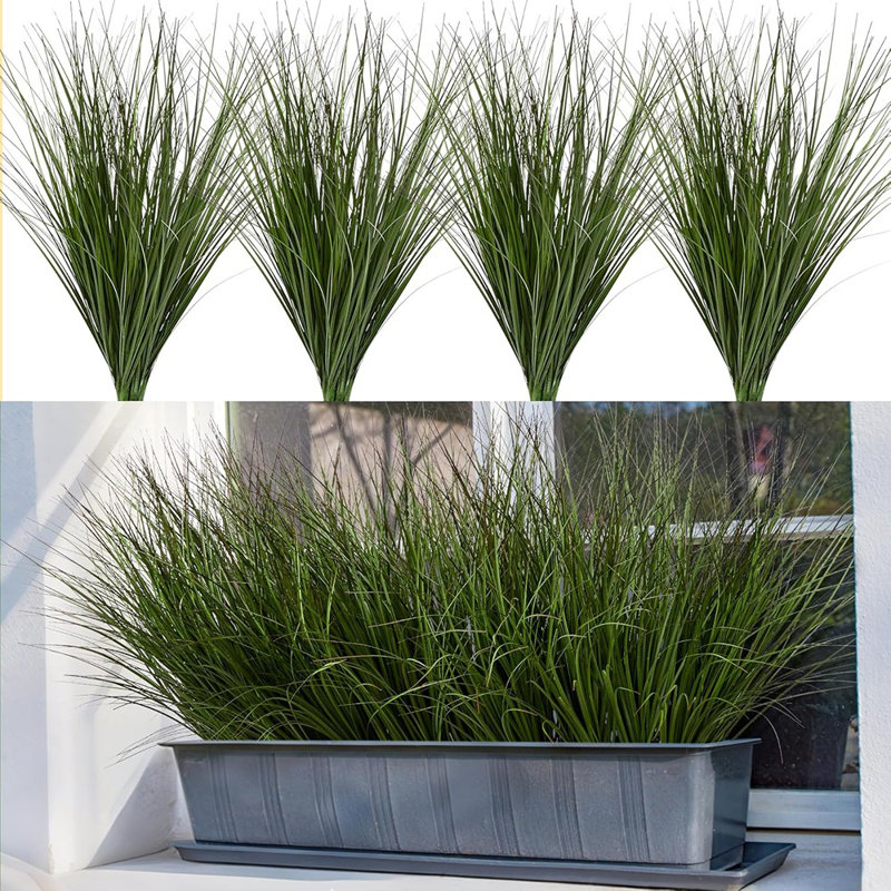 Primrue 32PCS 17.3" Fake Plants Artificial Wheat Grass Greenery Plastic ...