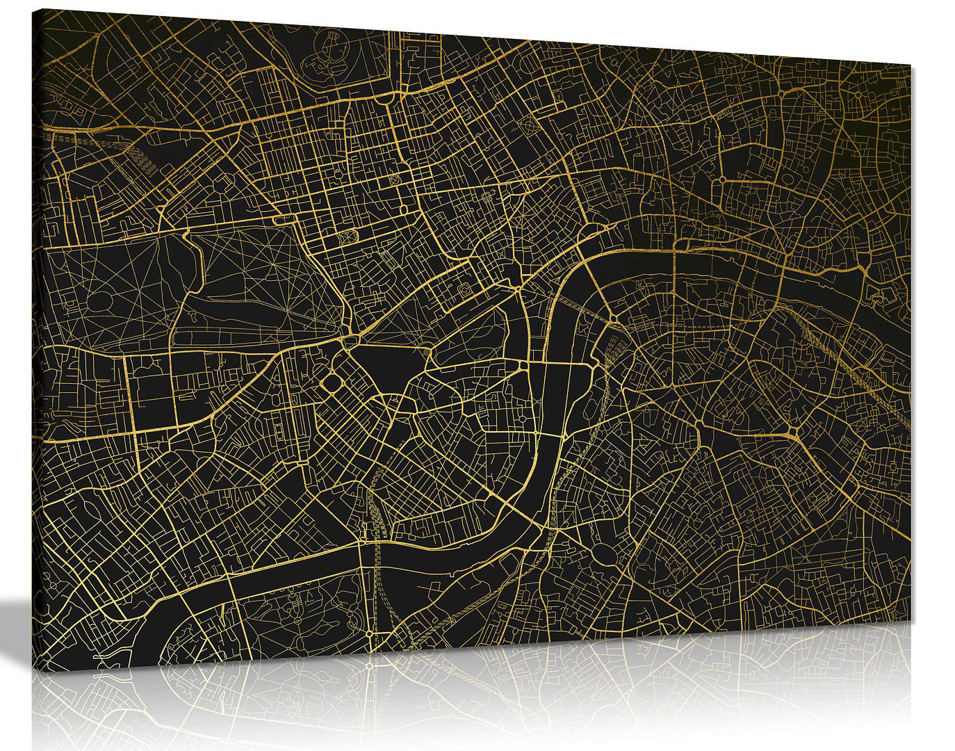 Borough Wharf London Underground Map Gold Canvas Wall Art Picture Print ...
