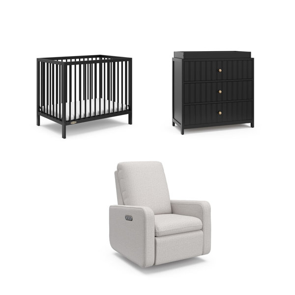 Graco Teddi 4-In-1 Convertible Mini Crib, 3 Drawer Chest With Changing ...