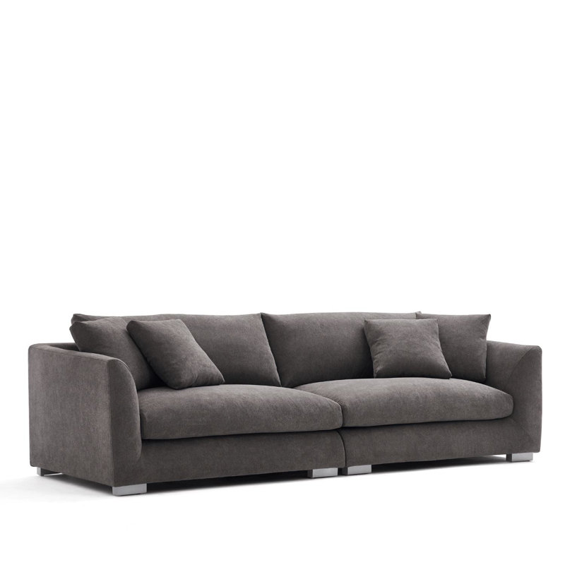 Hokku Designs Datrick Contemporary Feathers Sofa with Eucalyptus Wood ...