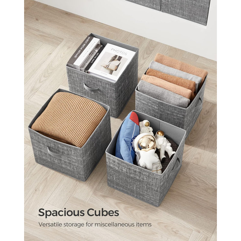 Latitude Run® Storage Cubes, 13-Inch Non-Woven Fabric Bins With Double ...
